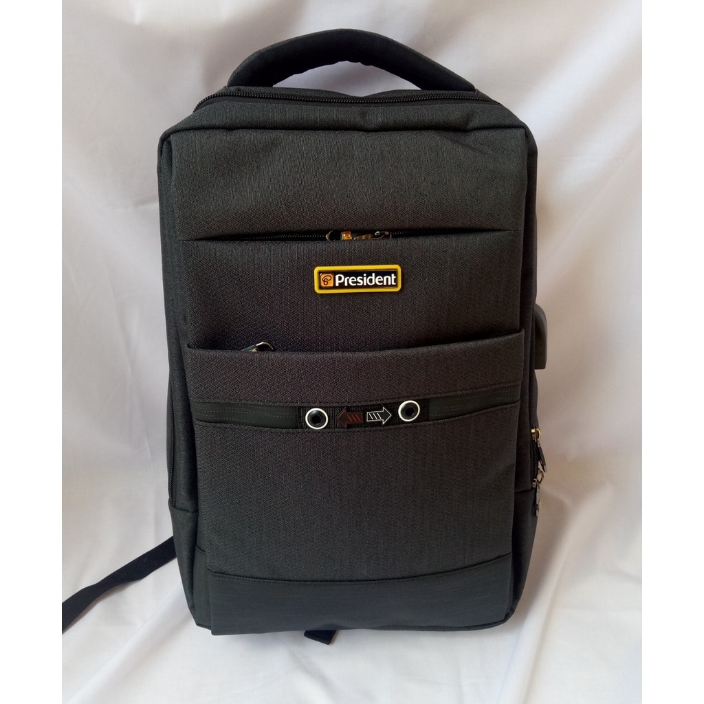 Jual ransel sekolah laptof PRESIDENT BP 6886 USB KABEL/TAS KANTOR ...