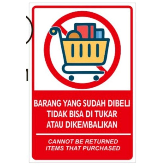Jual stiker barang yang sudah dibeli tidak bisa di tukar | Shopee Indonesia