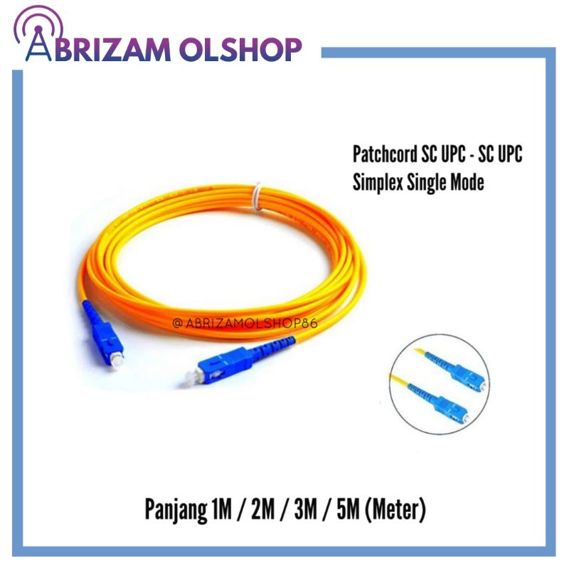 Jual Patchcord SC UPC - SC UPC 5 m / 3 m / 2 m / 1 m (meter ) Kabel Fiber Optic Single Mode ...