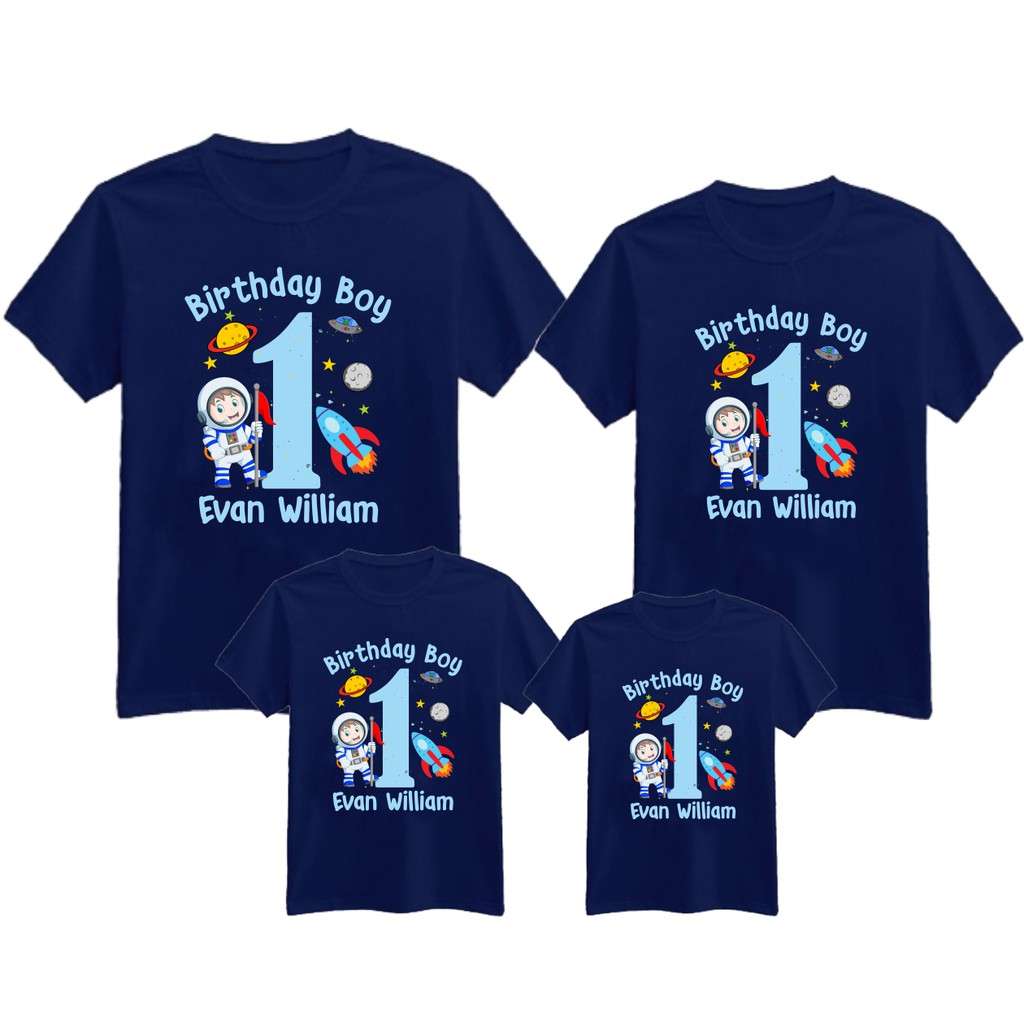 Jual Baju Kaos Ulang Tahun Keluarga Astronot Family Couple / Kaos ...
