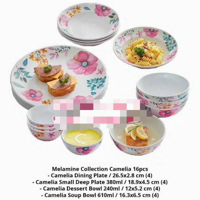 Jual Diskon 50% Camelia melamine set tupperware,terdiri dr piring dan ...