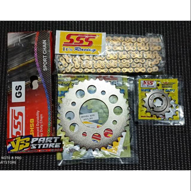 Jual Gear set sss 415 rantai sss Yamaha honda | Shopee Indonesia