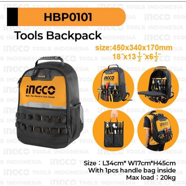 Jual Tas Ransel INGCO HBP0101 Tools Backpack HBP0101 INGCO Tas Ransel ...