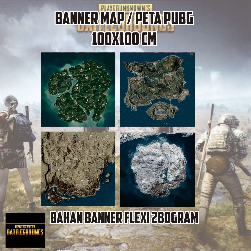 Jual PETA / MAP PUBG PLAYER UNKNOWN BATTLEGROUND GAMBAR HD UK. 100 X ...
