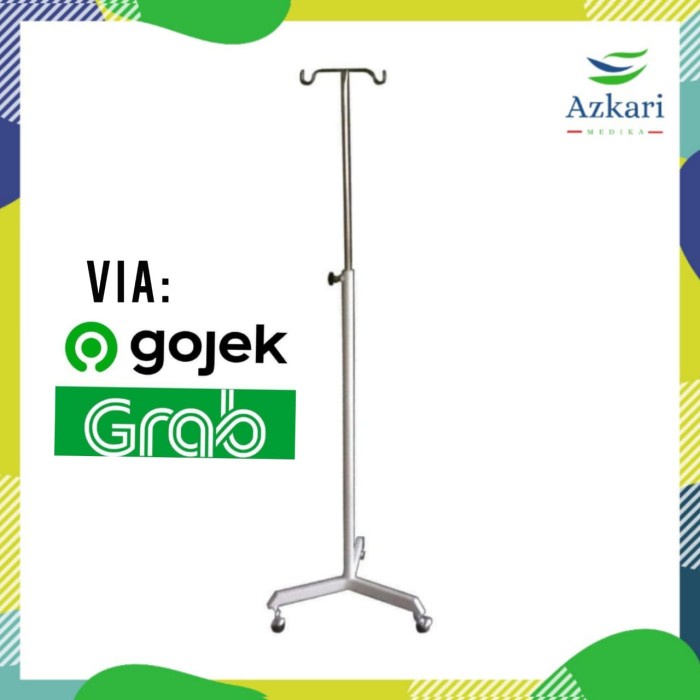 Jual Tiang Infus Kaki 3 Roda Standar Standard Infus | Shopee Indonesia