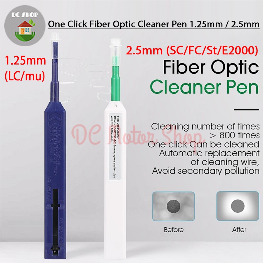 Jual One Click Cleaner Pen Connector Fiber Optic For 1.25mm 2.5mm LC SC ...
