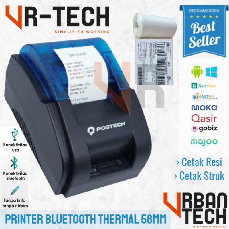 Jual PRINTER BLUETOOTH THERMAL 58MM RPP02 CETAK RESI LABEL DAN STRUK KASIR PPOB | Shopee Indonesia