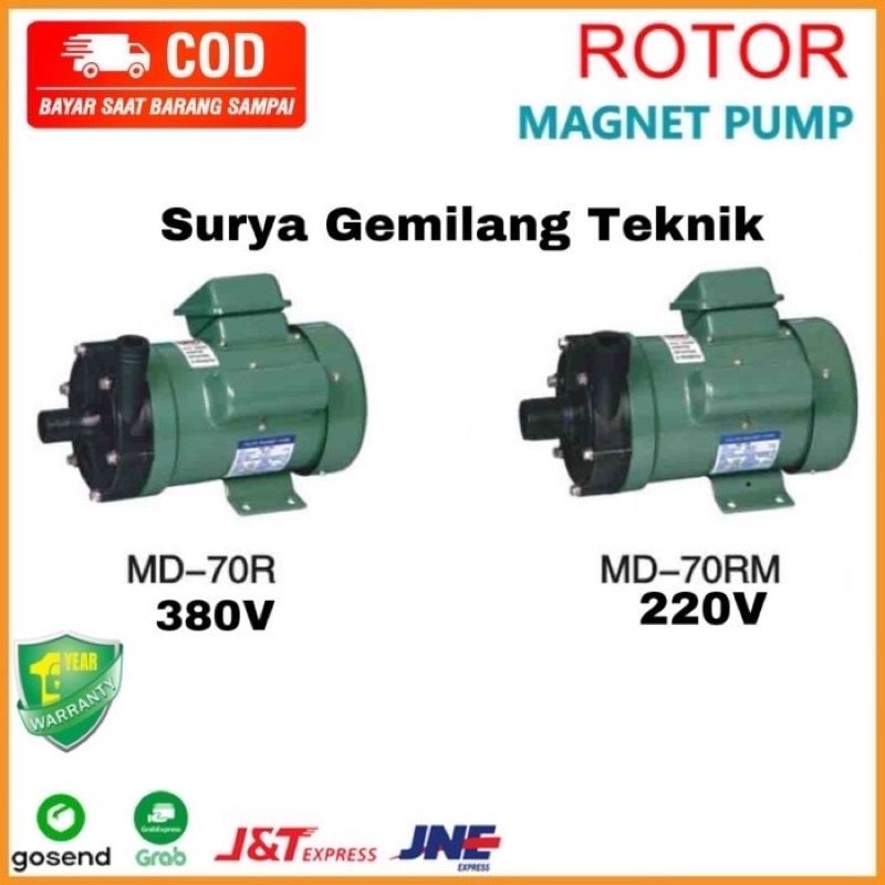 Jual Pompa Kimia Magnetic Pump Drive ROTOR MD 70R Chemical Kimia MD70R ...