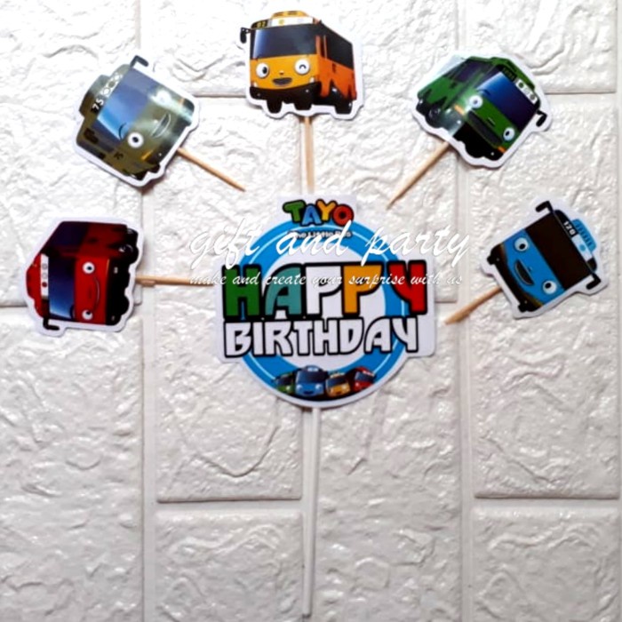 Jual Topper Cake Tayo / Cake Topper Tayo / Topper Cup Cake Tayo ...