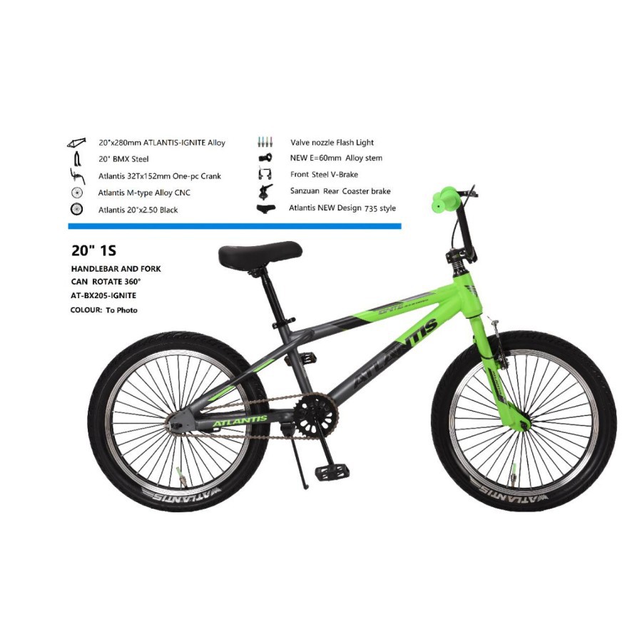 Jual Sepeda BMX 20 Atlantis IGNITE Alloy Freestyle Putar 360 derajat ...