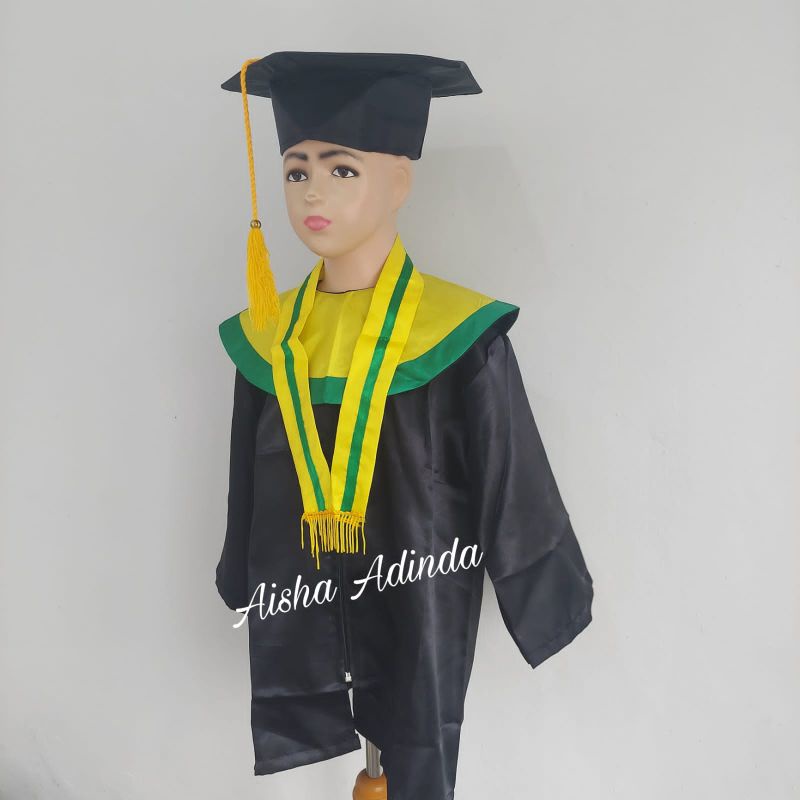 Jual BAJU TOGA WISUDA ANAK PAUD TK ORIGINAL KUNING LIST HIJAU | Shopee ...
