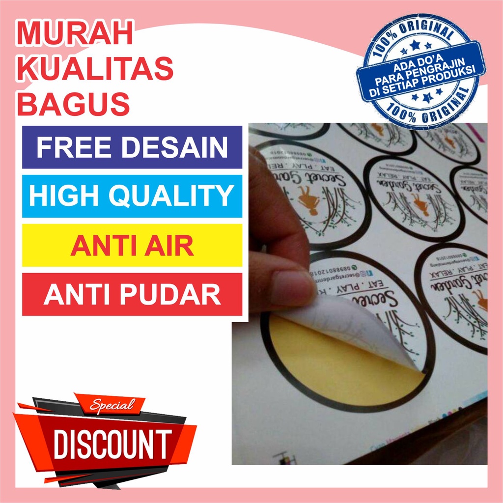 Jual Custom Cetak Stiker Label Toko Olshop Kue Bakery thanks Kemasan ...