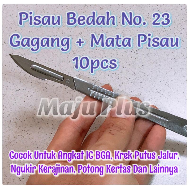 Jual PISAU BEDAH NO.23 GAGANG + 10PCS MATA PISAU | Shopee Indonesia