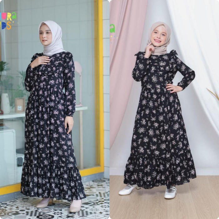Jual Set-Family-Muslim-Busana- Gyn 02 Black Baju Homedress Couple Ibu ...