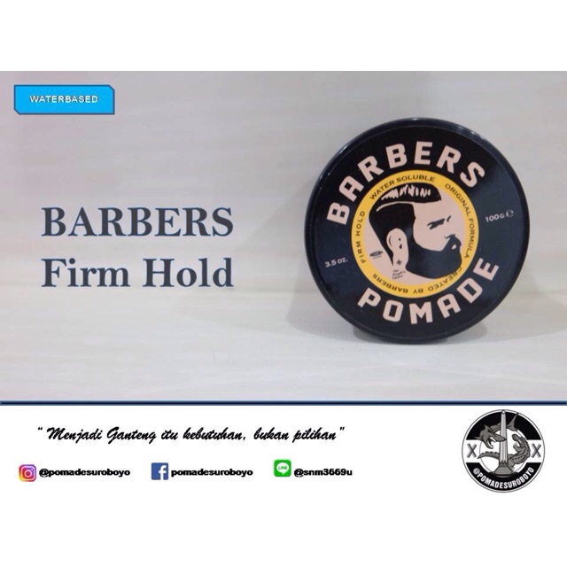 Jual Barbers Pomade Firm Hold (Medium Hold) | Shopee Indonesia