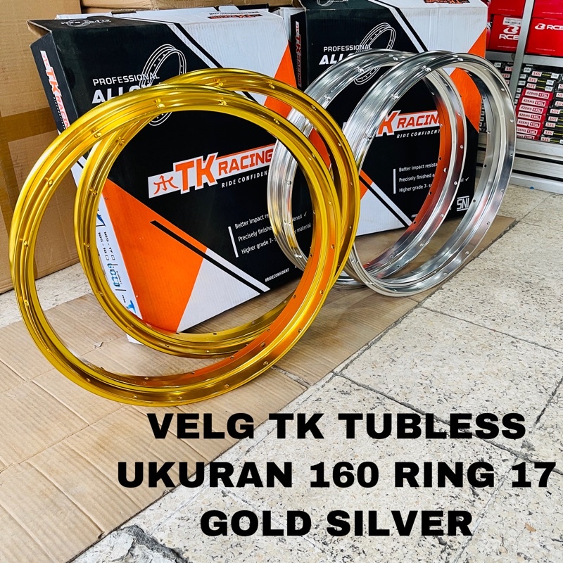 Jual VELG TK RACING TUBLESS 160 RING 17 LUBANG 36 WARNA GOLD SILVER ...