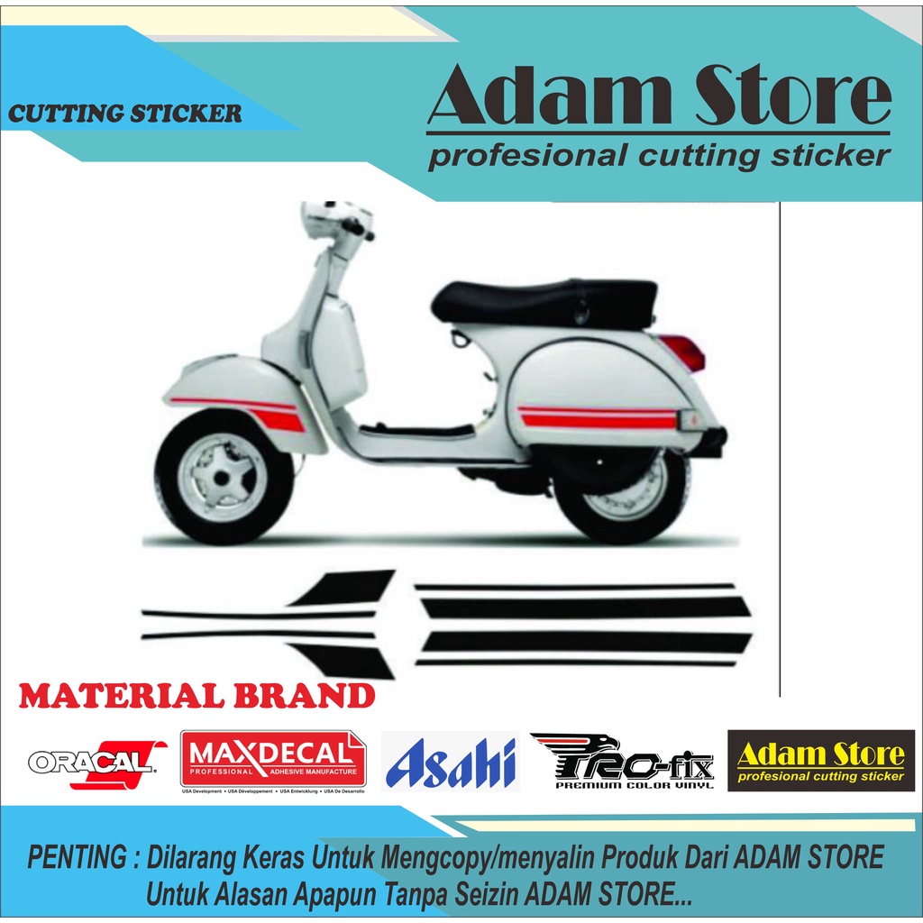 Jual VP82 Stiker Motor Vespa Px / Sticker Motor Vespa / Sticker Cutting ...
