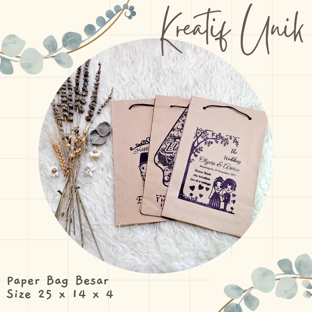 Jual paperbag paper bag pembungkus souvenir unik Tote bag free sablon ...