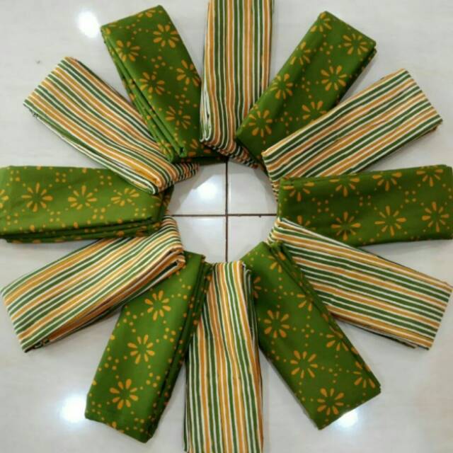 Jual Kain Batik Cap Teruntum Bunga - Lurik Hijau Pupus Kuning | Shopee ...