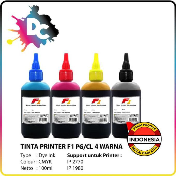 Jual Tinta Printer F1 Canon Cmyk 100Ml (1 Set) For Printer Canon, Tinta ...