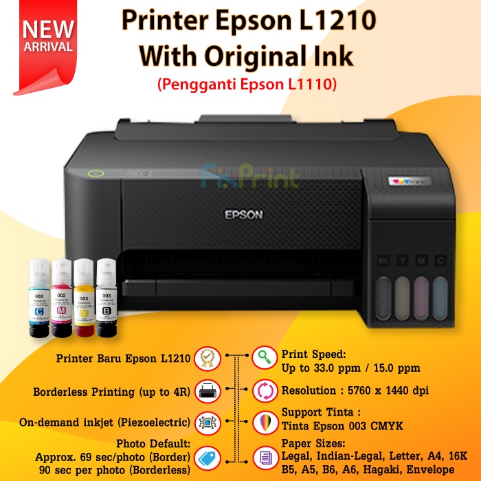 Jual Printer L1210 L 1210 Eco Tank Ink Tank Printer Epson Garansi Resmi ...