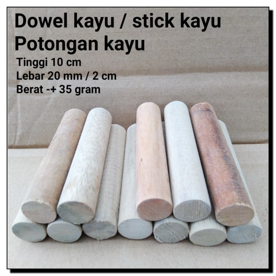 Jual SangKayu Dowel Potongan Kayu Tinggi 10 cm Wooden Stick Bahan Craft ...