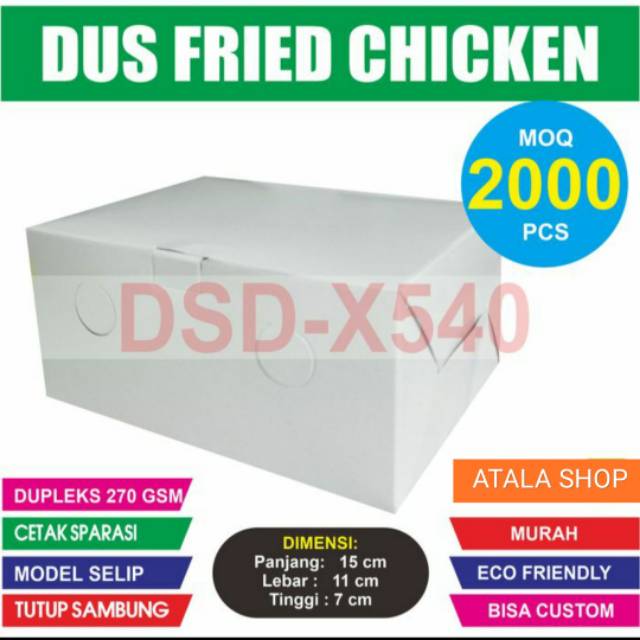 Jual Dus Box Ayam Fried Chicken 250gsm | Shopee Indonesia