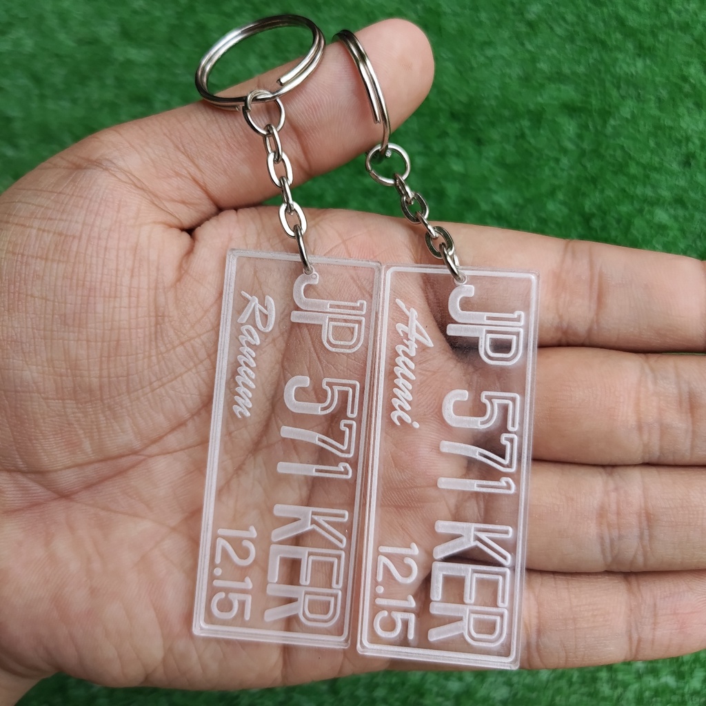 Jual Cetak Gantungan Kunci Akrilik CUSTOM PLAT - Aksesoris Gantungan kunci Grafir/ Ganci Akrilik ...