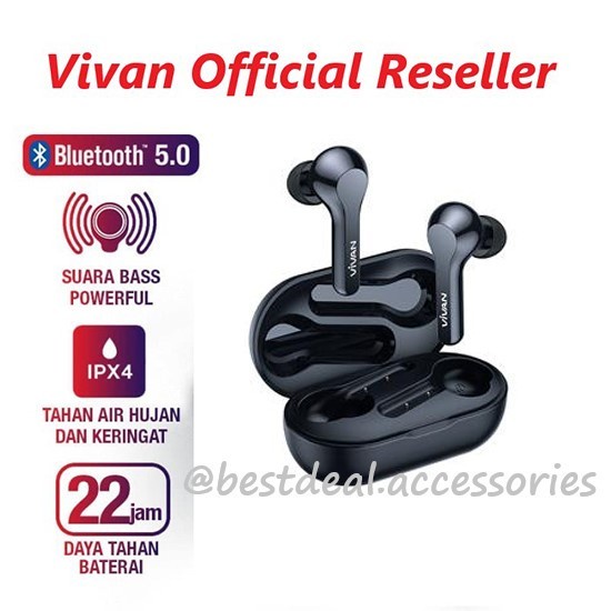 Jual Vivan T200 Wireless Bluetooth Headset Earphone TWS Liberty spt ...