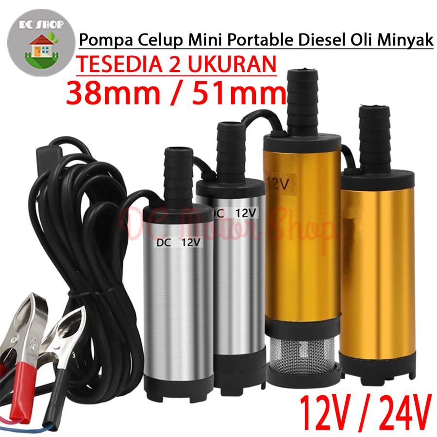 Jual Pompa Air Celup Portable Kecil 12V / 24V Diesel Pump Mini Oli ...