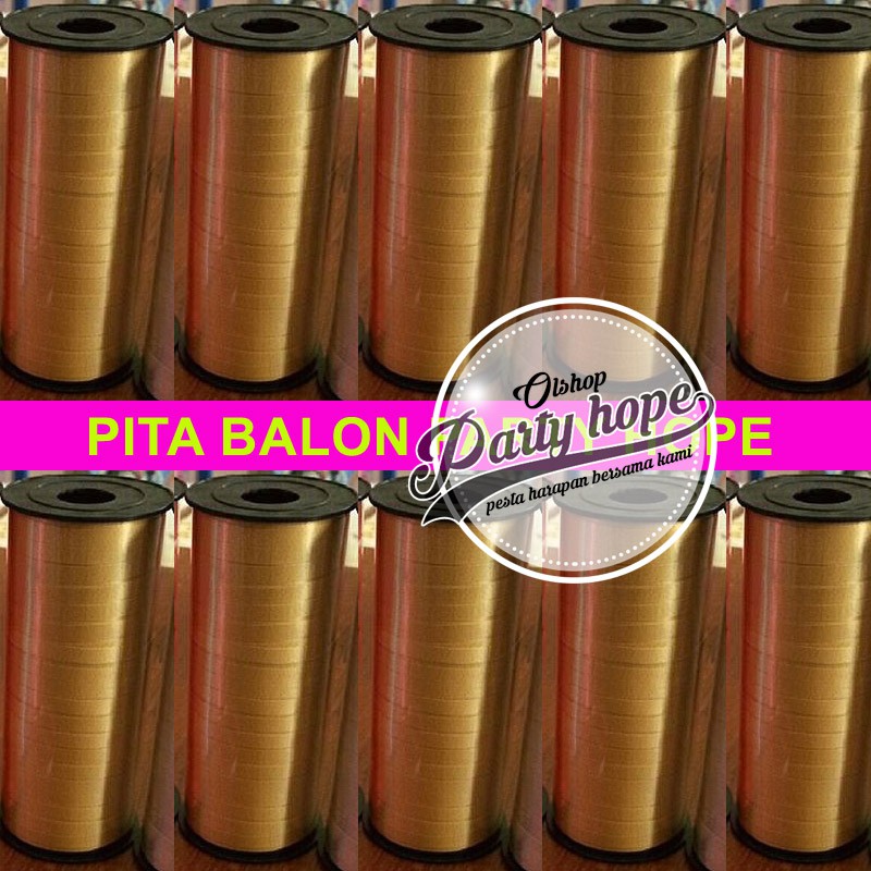 Jual Pita balon gold /ribbon balloon/ Tali Balon Ulang Tahun / pita ...