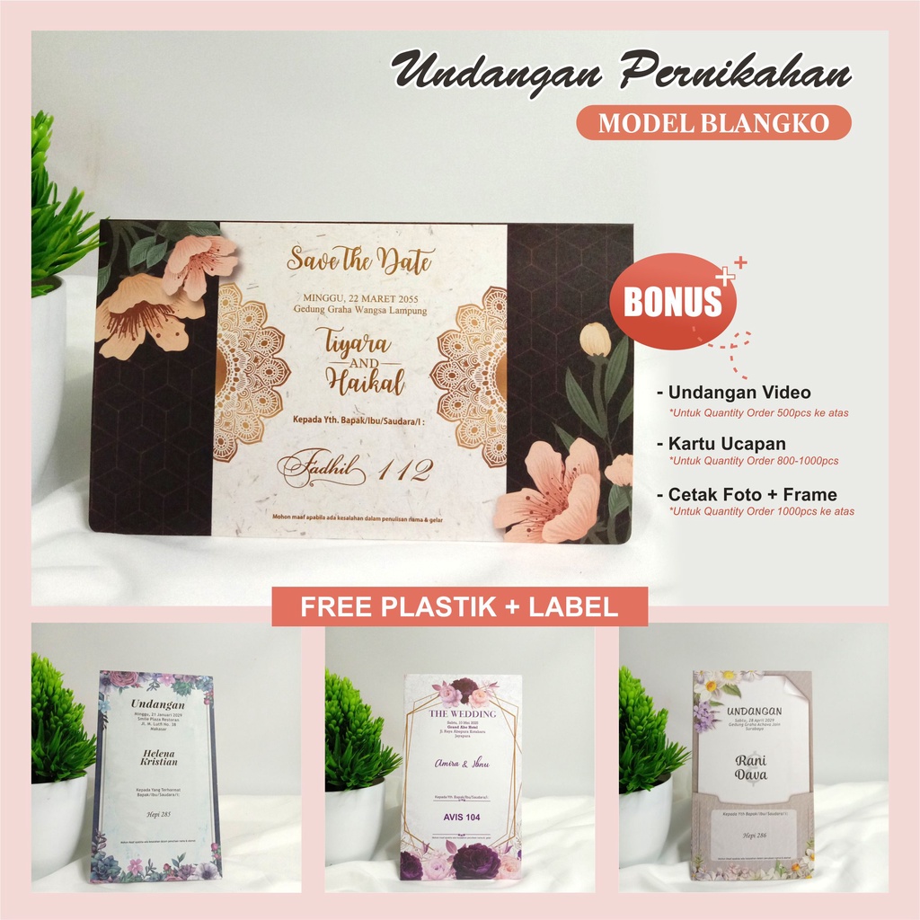 Jual UNDANGAN PERNIKAHAN MURAH Undangan Model Blangko | Shopee Indonesia