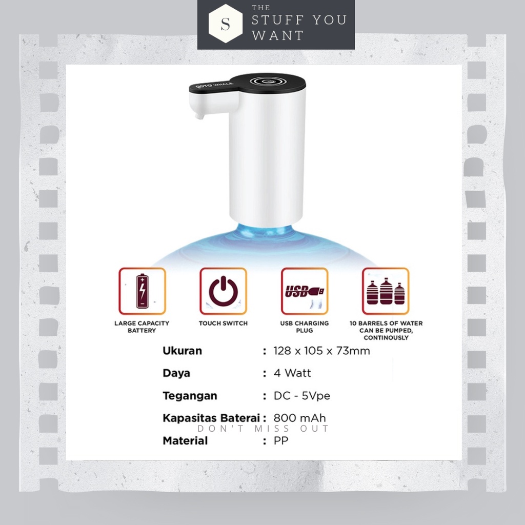 Jual Pompa Galon Dispenser Elektrik Tipe Decent (Rechargable) | Shopee ...