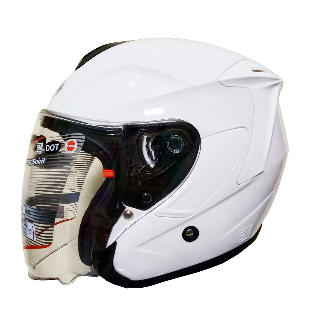 Jual HELM INK HALF FACE DYNAMIC SOLID WHITE SINGLE VISOR ORIGINAL INK ...