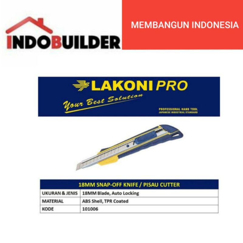 Jual LAKONI PRO PISAU CUTTER BESAR 18 MM UTILITY KNIFE SNAP OFF AUTO ...