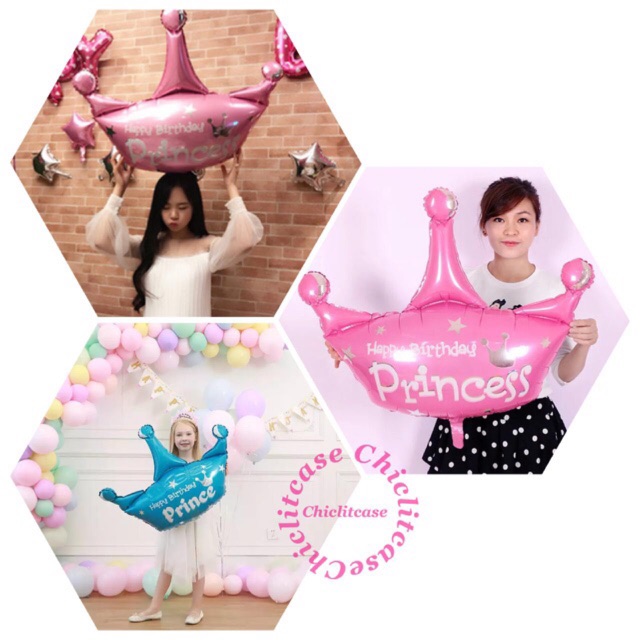Jual Balon foil mahkota princess / balon crown tiara prince princess ...