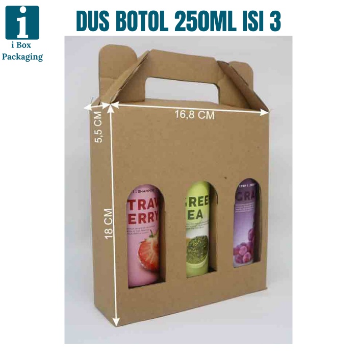 Jual [ 10 pcs ] Kardus Botol Almond Jinjing Dus Botol Kale 250ml Isi 3 Packaging Hampers Parcel ...