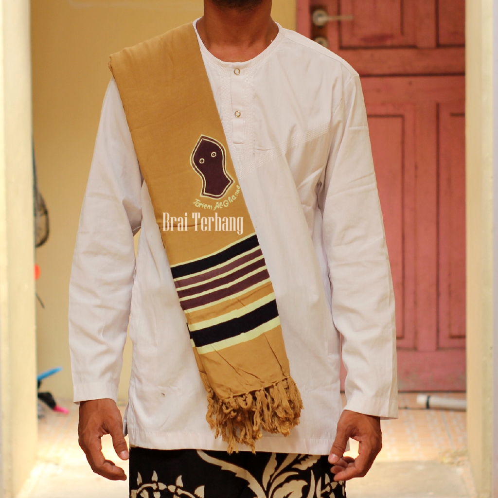Jual sorban habib rida syal solo motif terompah nabi - sorban trumpa ...