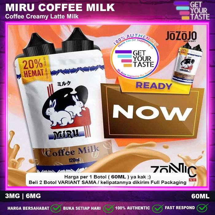 Jual Liquid Miru Coffee Milk 60ML by Jozojo | Shopee Indonesia