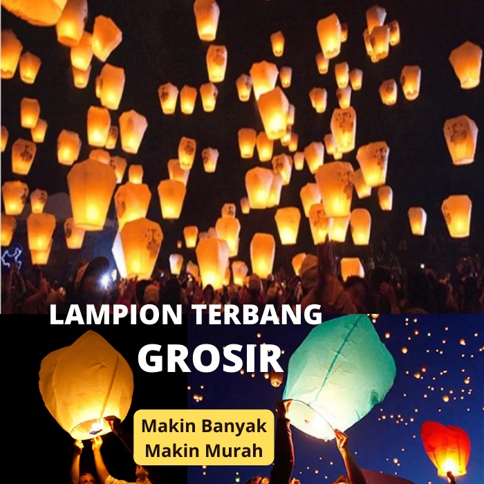 Jual Lampion Terbang Sky Lantern Lantera Terbang Party New Year Tahun ...