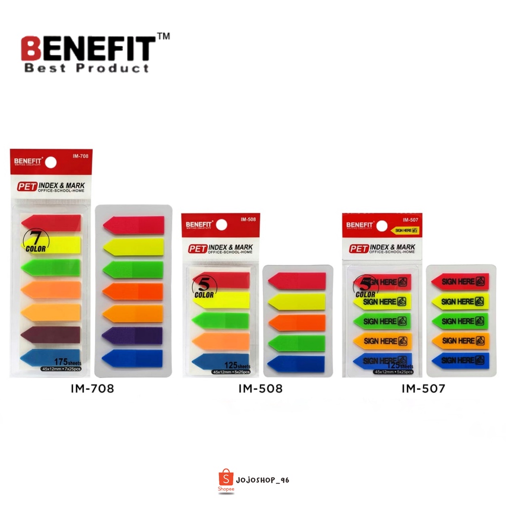 Jual Memo Pelekat Sticky Notes BENEFIT Pet Index & Mark Panah IM-508 ...