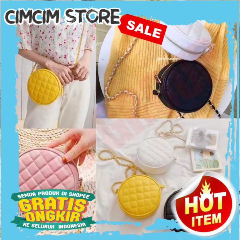Jual TAS WANITA DAN PRIA TERBARU TERMURAH / Tas Selempang Bulat beauty ...