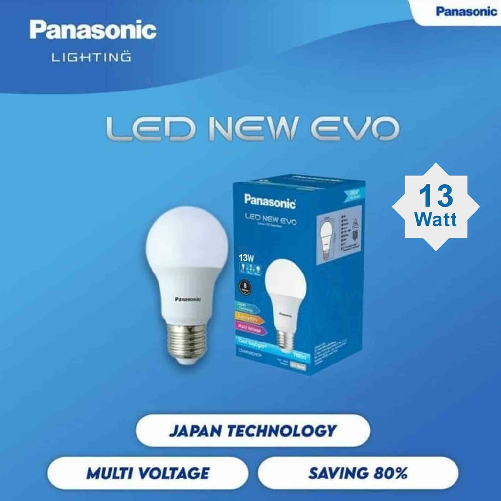 Jual Lampu / Bohlam LED New EVO 13 watt Putih/Kuning Panasonic per 1 ...