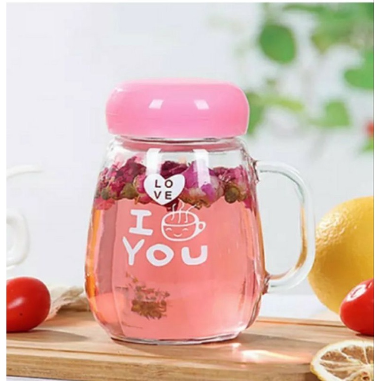 Jual Gelas Mini Love Free Kardus Buble Packing Gelas Minum Kaca Warna Botol Minum Kaca Tulisan