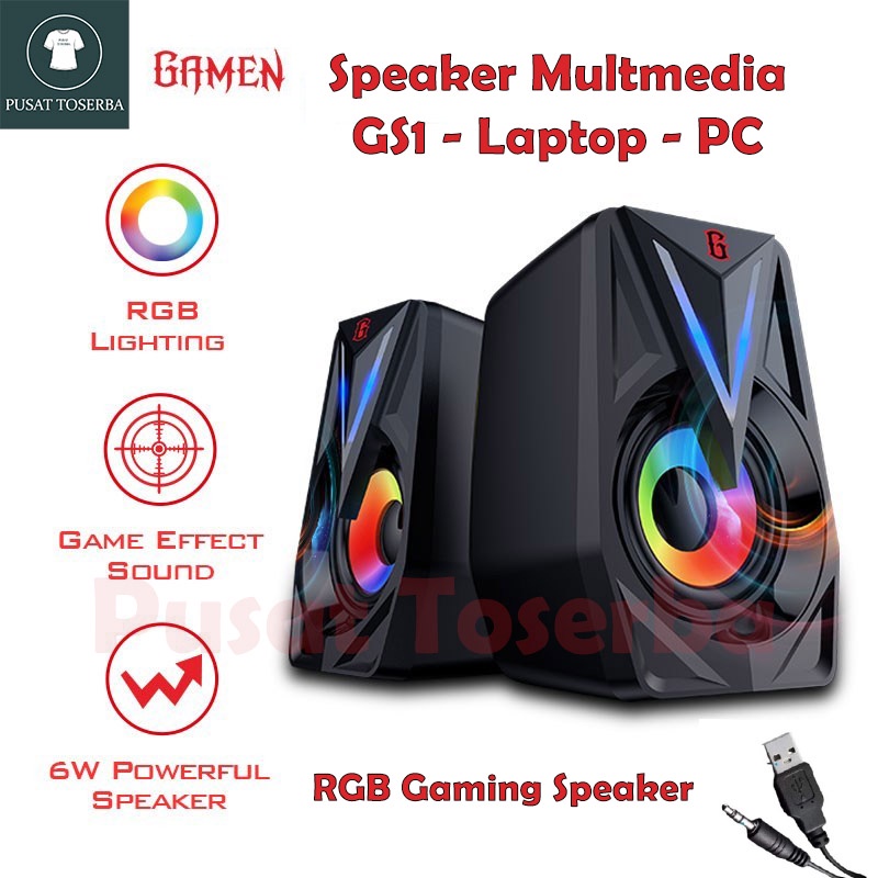 Jual Speaker Multimedia Gamen GS1 - Laptop PC Handphone - Gaming RGB Light Super Bass | Shopee ...
