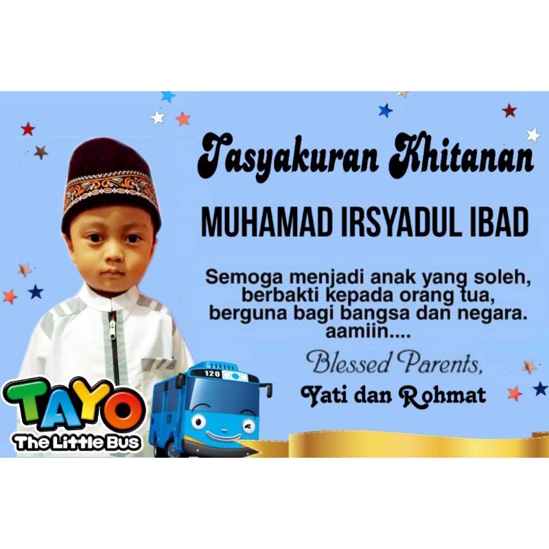 Jual STICKER TASYAKURAN KHITANAN/AQIQAH TAYO MURAH | Shopee Indonesia