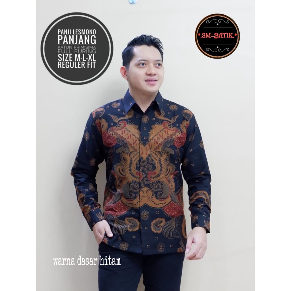 Jual ATASAN KEMEJA BATIK PRIA SOLO LENGAN PANJANG PENDEK LAPIS KATUN PANJI LESMONO PERWIRA ...
