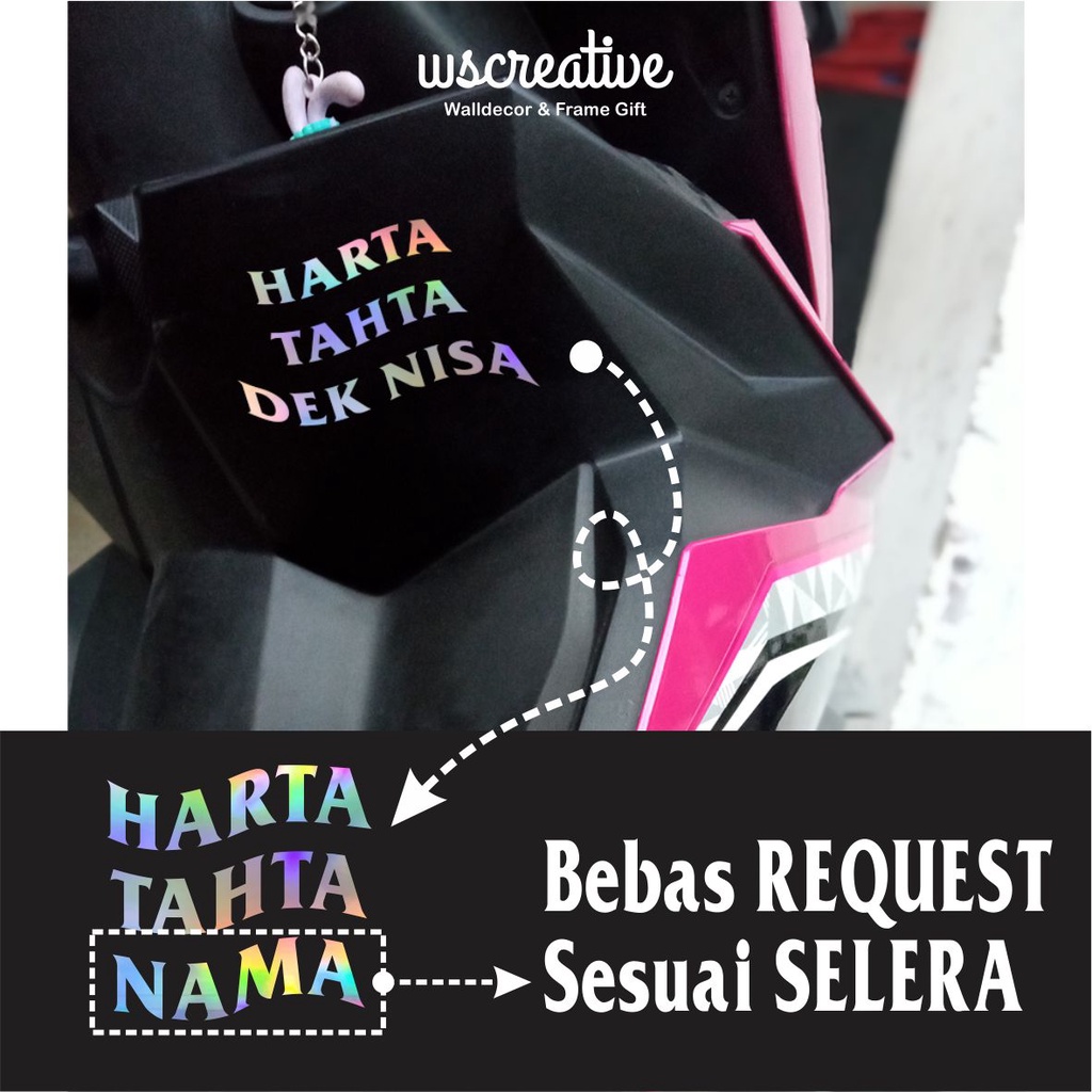 Jual STIKER HARTA TAHTA HOLOGRAM BEBAS REQUEST | CUSTTING MESIN HASIL ...
