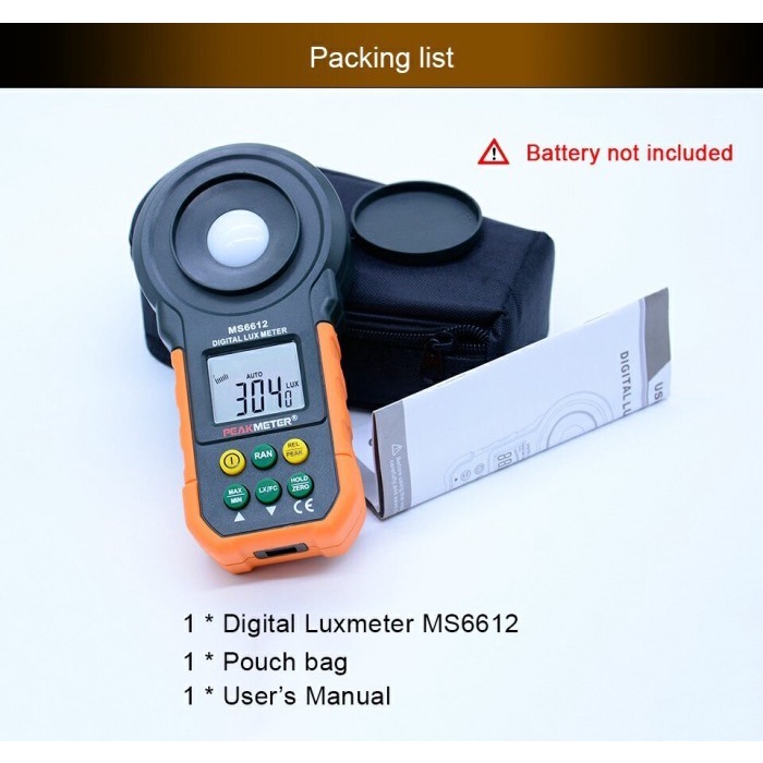 Jual Digital Lux Meter 200,000 Lux Light Meter Test PM6612 . | Shopee ...