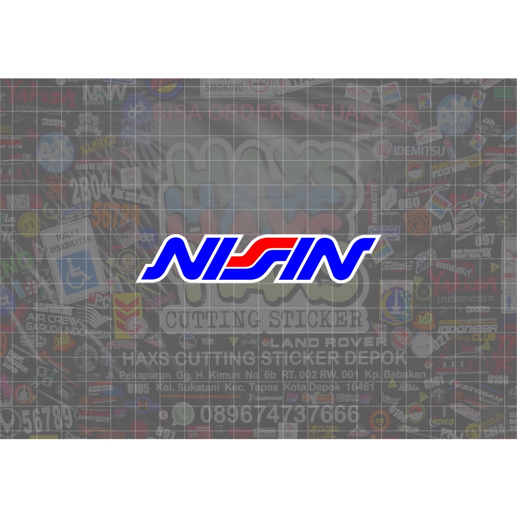 Jual Cutting Sticker Nissin Biru Lis Putih Ukuran 10 Cm Untuk Motor ...